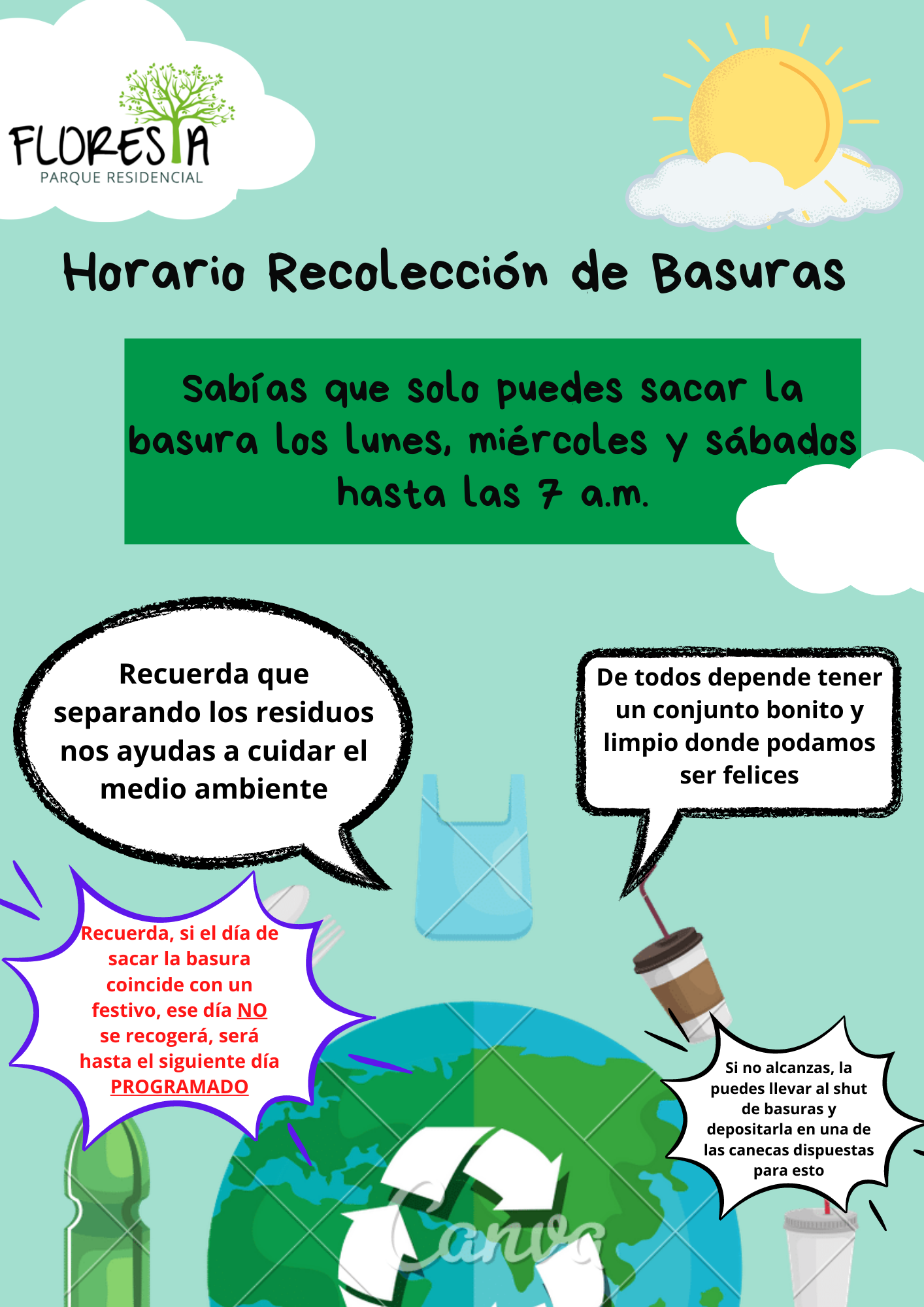 ¿Saben cuándo pueden sacar las basuras? - Blog Informativo